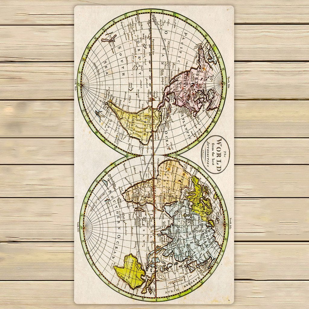 GCKG World map Beach Towel Shower Towel Wrap For Home and Travel Use ...