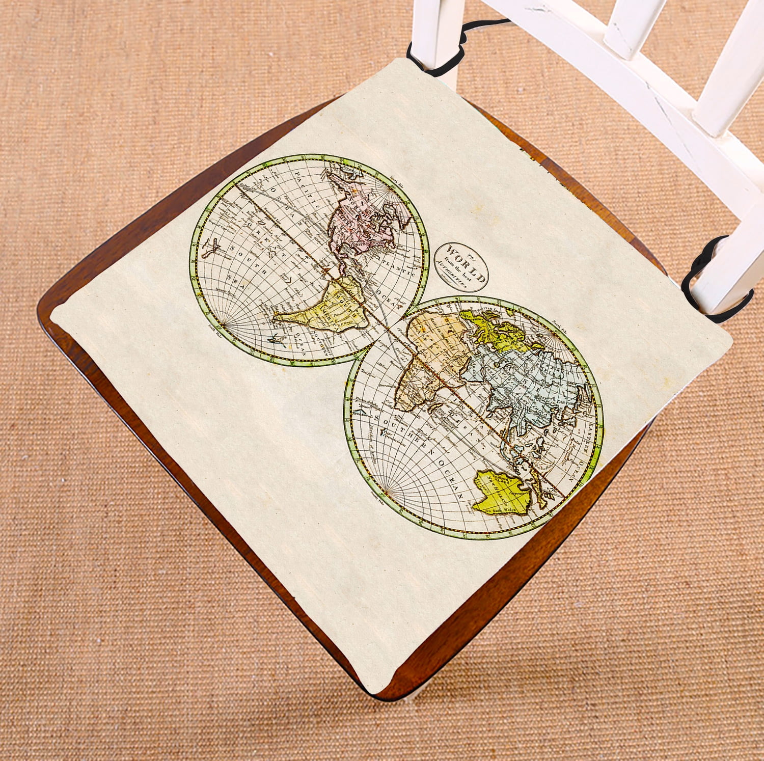 GCKG World map Chair Pad Seat Cushion Chair Cushion Floor Cushion with ...