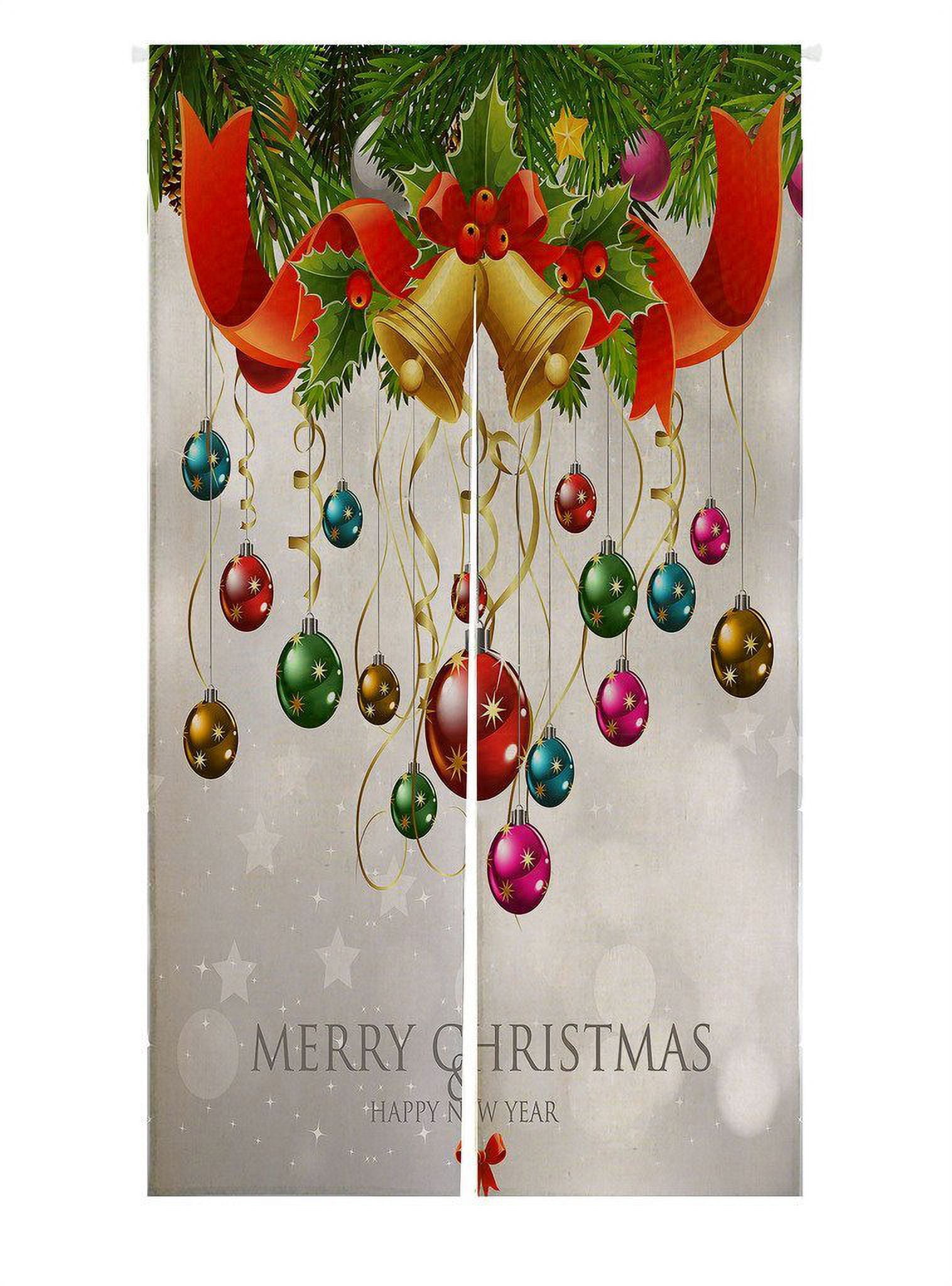 GCKG Xmas Merry Christmas Happy New Year Doorway Curtain Japanese Noren ...