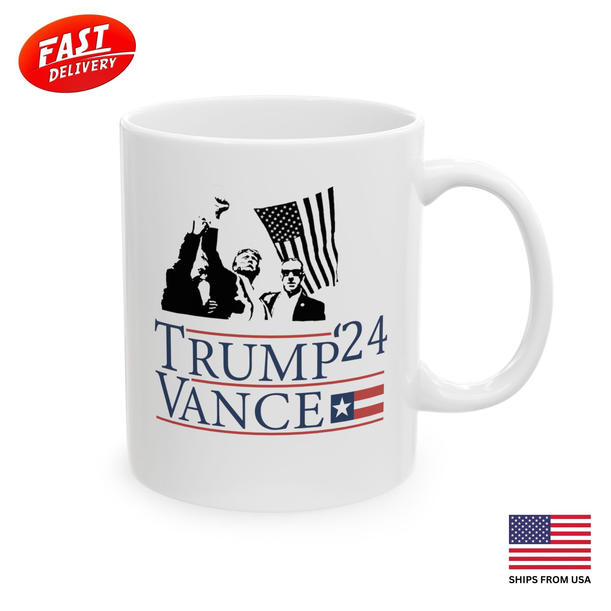 GCO Donald Trump Vance 2024 Coffee MAGA 11oz White Ceramic Cup ...