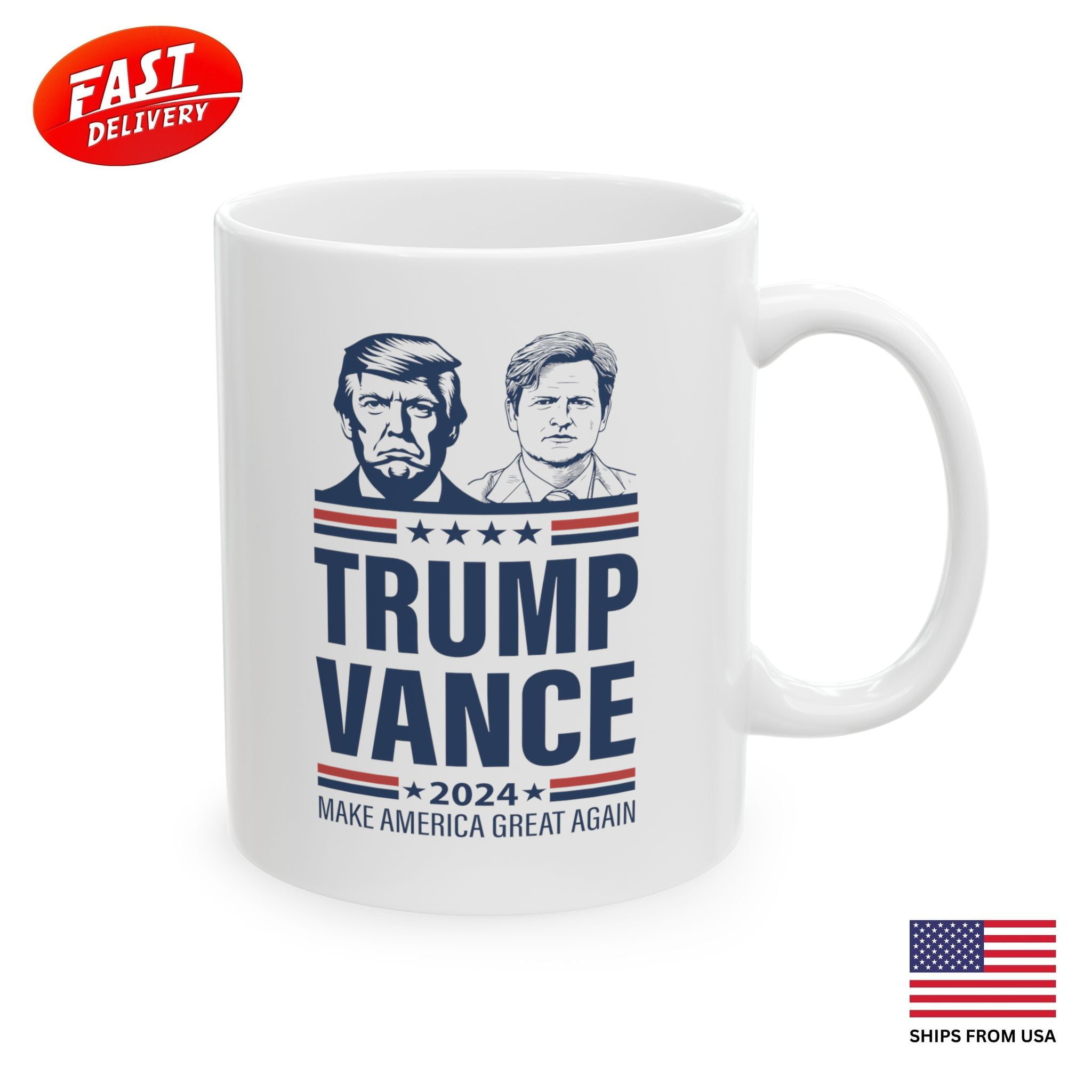 GCO Donald Trump Vance 2024 Coffee Mug MAGA 11oz White Ceramic Cup ...
