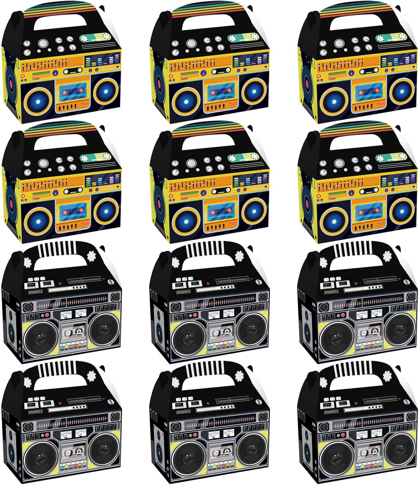 GCTWFYK Boom Box Party MMF7 Favors, 12 Pieces 80s Party Hip Hop Party ...