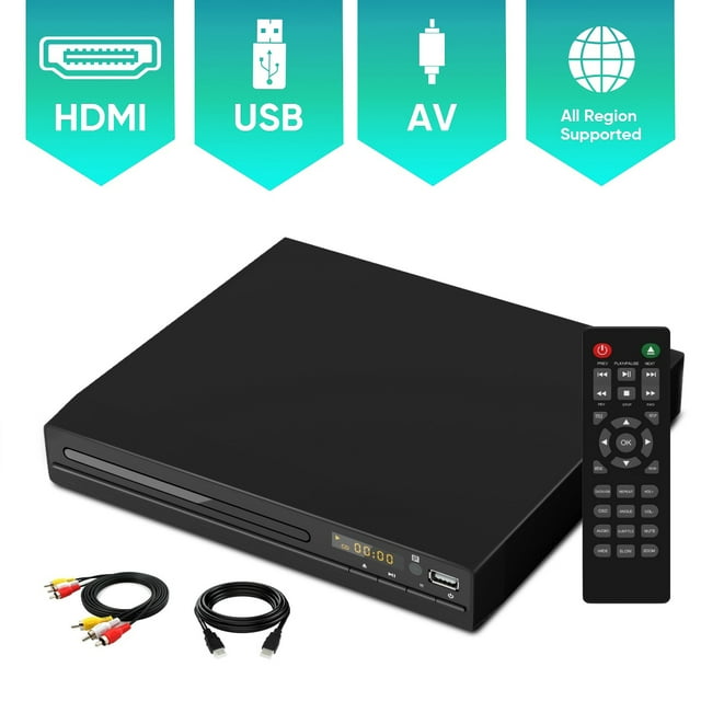 GCZ DVD Player for TV with HDMI Cable, CD Player for Home with USB Input and Remote Control ...