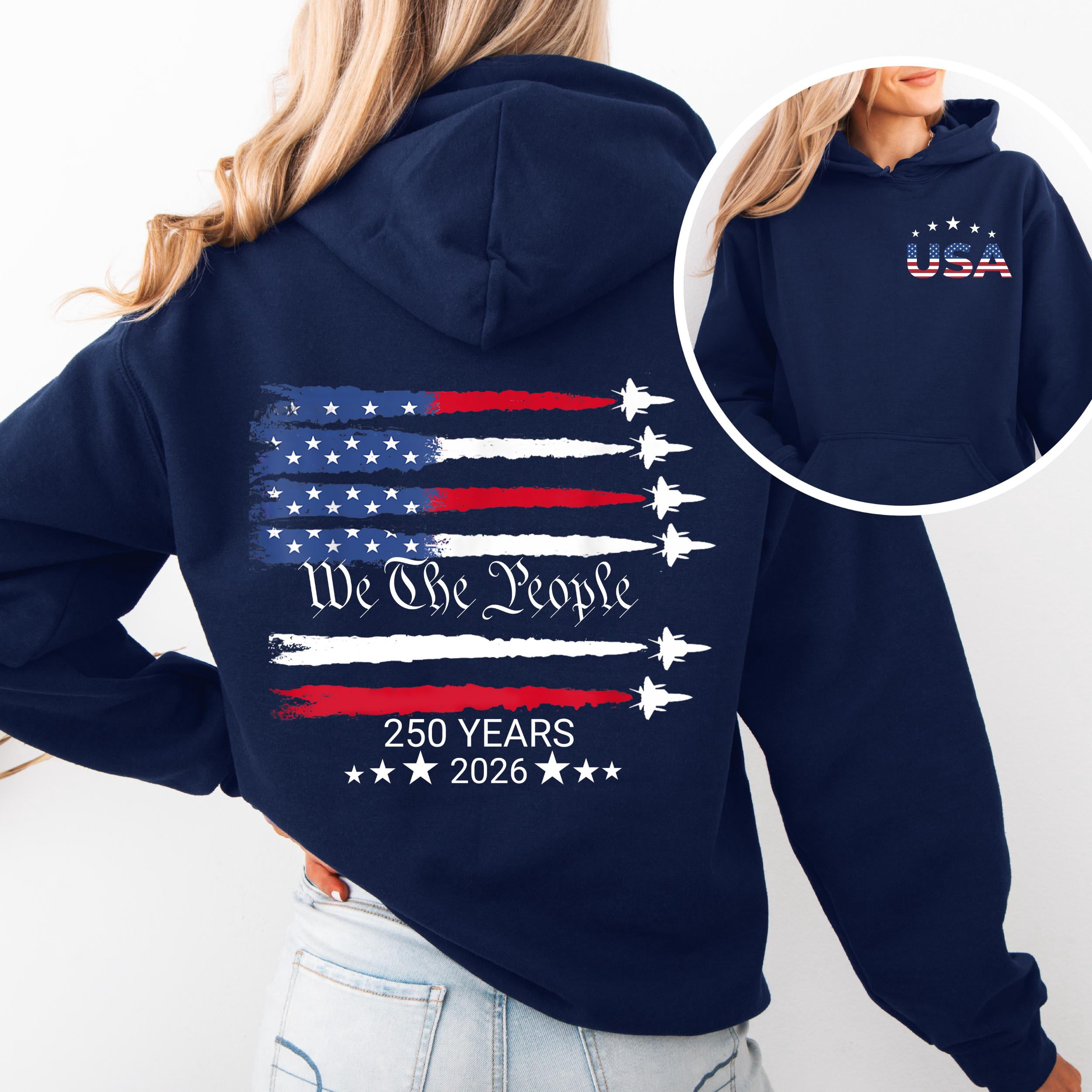 GD ART 250th Anniversary Hoodie, USA Patriotic, Comfortable Fabric ...