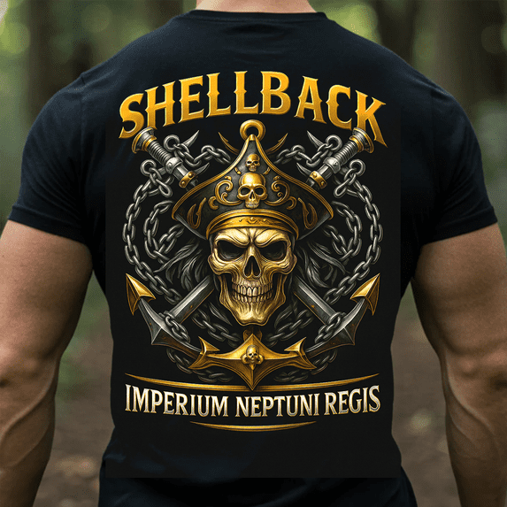 GD ART Navy T-Shirt, Imperium Neptuni Regis, Skull Anchor Design, U.S ...