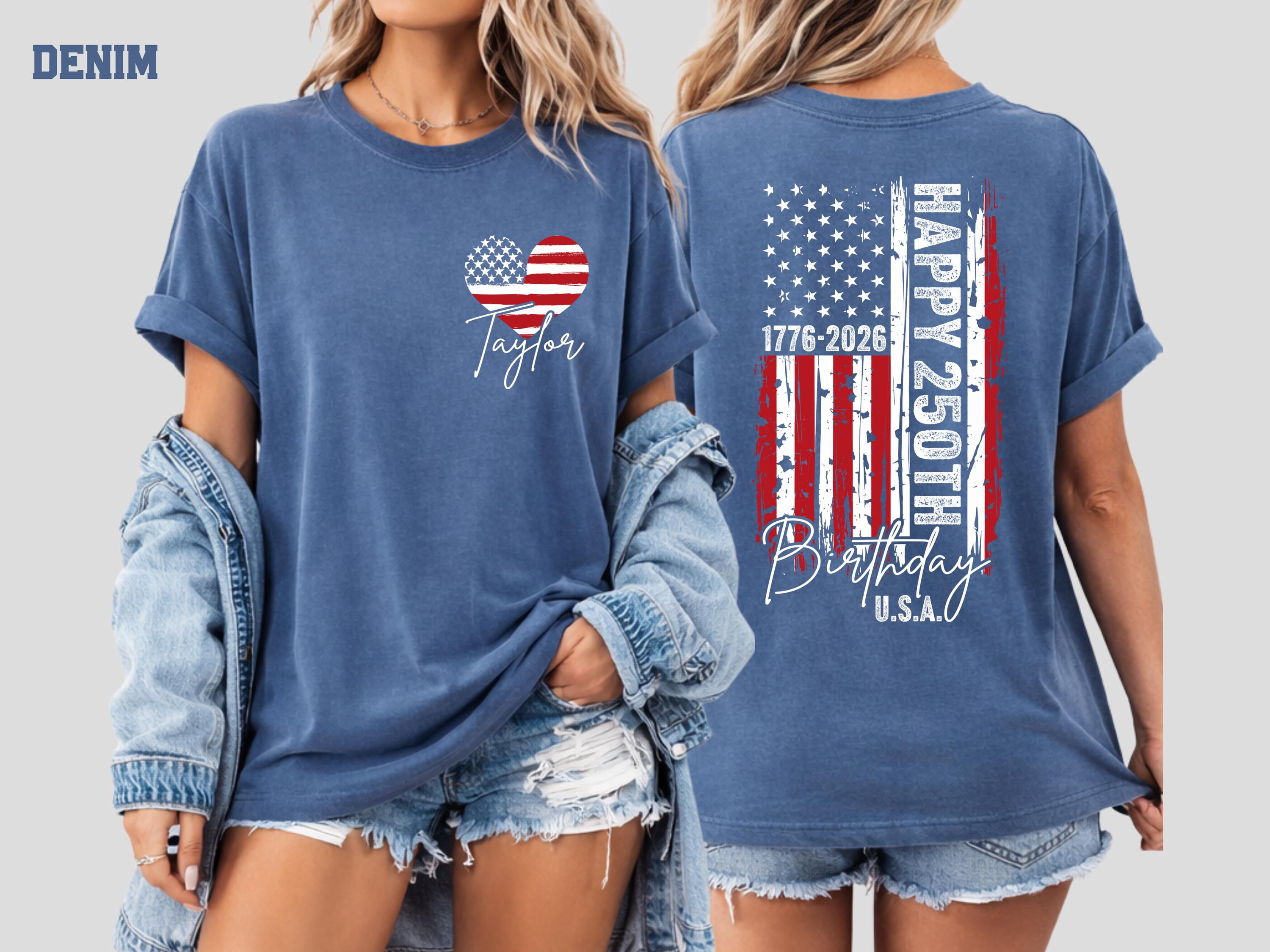 GD ART USA 250th Birthday Shirt, Comfort Colors Independence Day Tee ...