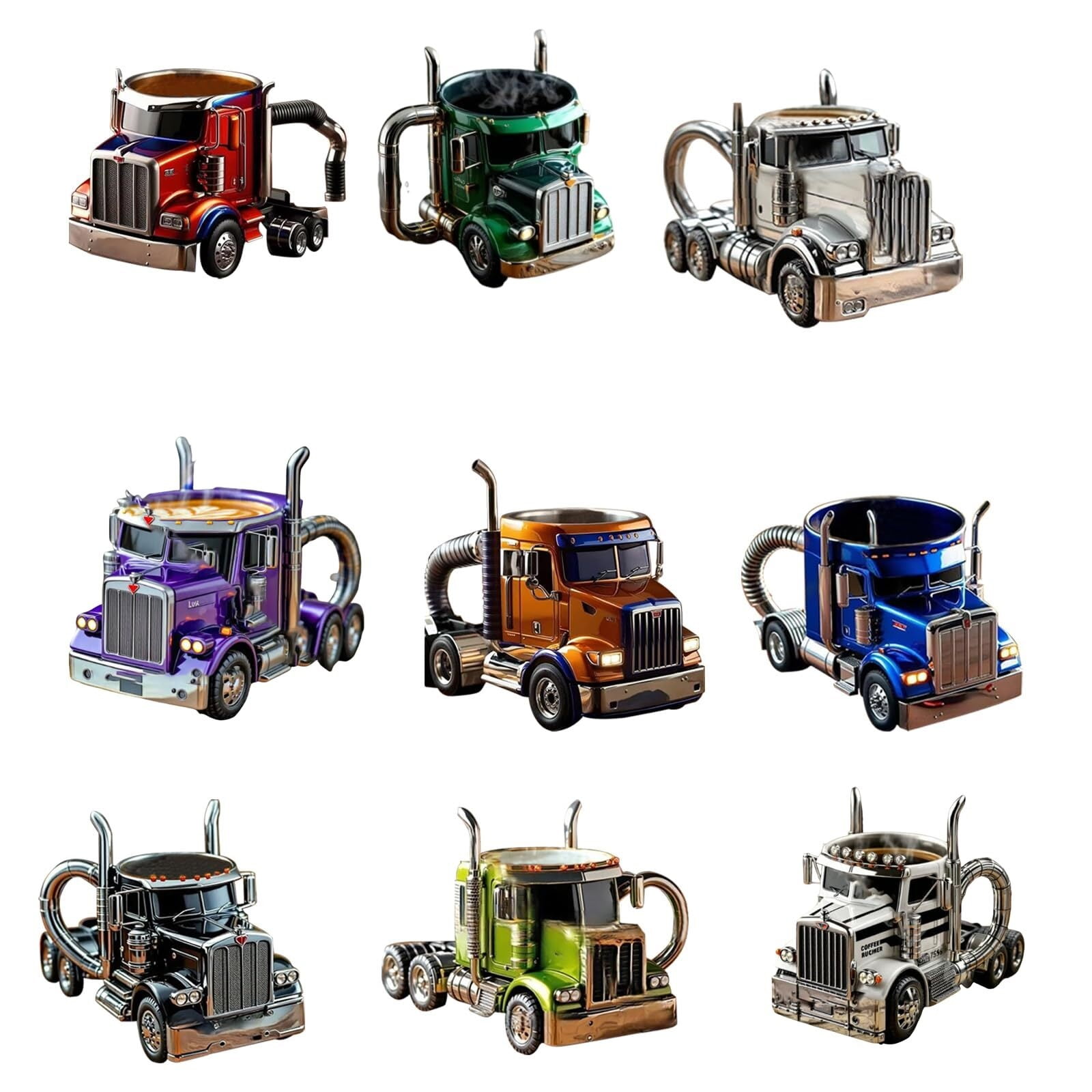 GD Handcrafted Truck Coffee Mug, Funny Truck Shaped Coffee Mug, Semi ...