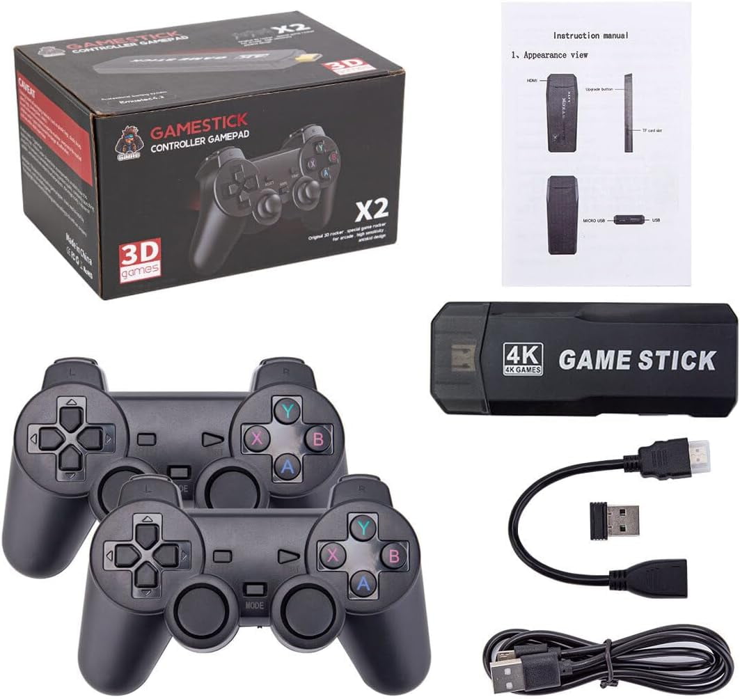 GD10 Game Stick 4K, HDMI Plug and Play Video Game Toy with 15000+ Games ...