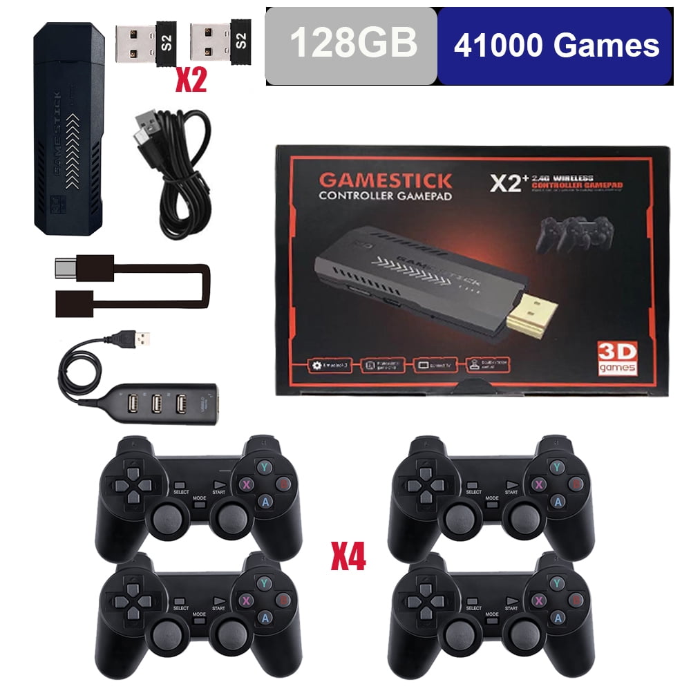 GD10 Plus Game Console 4K 3D X2 Plus Gaming HD Output TV Game play 2.4G Dual Handle Portable ...