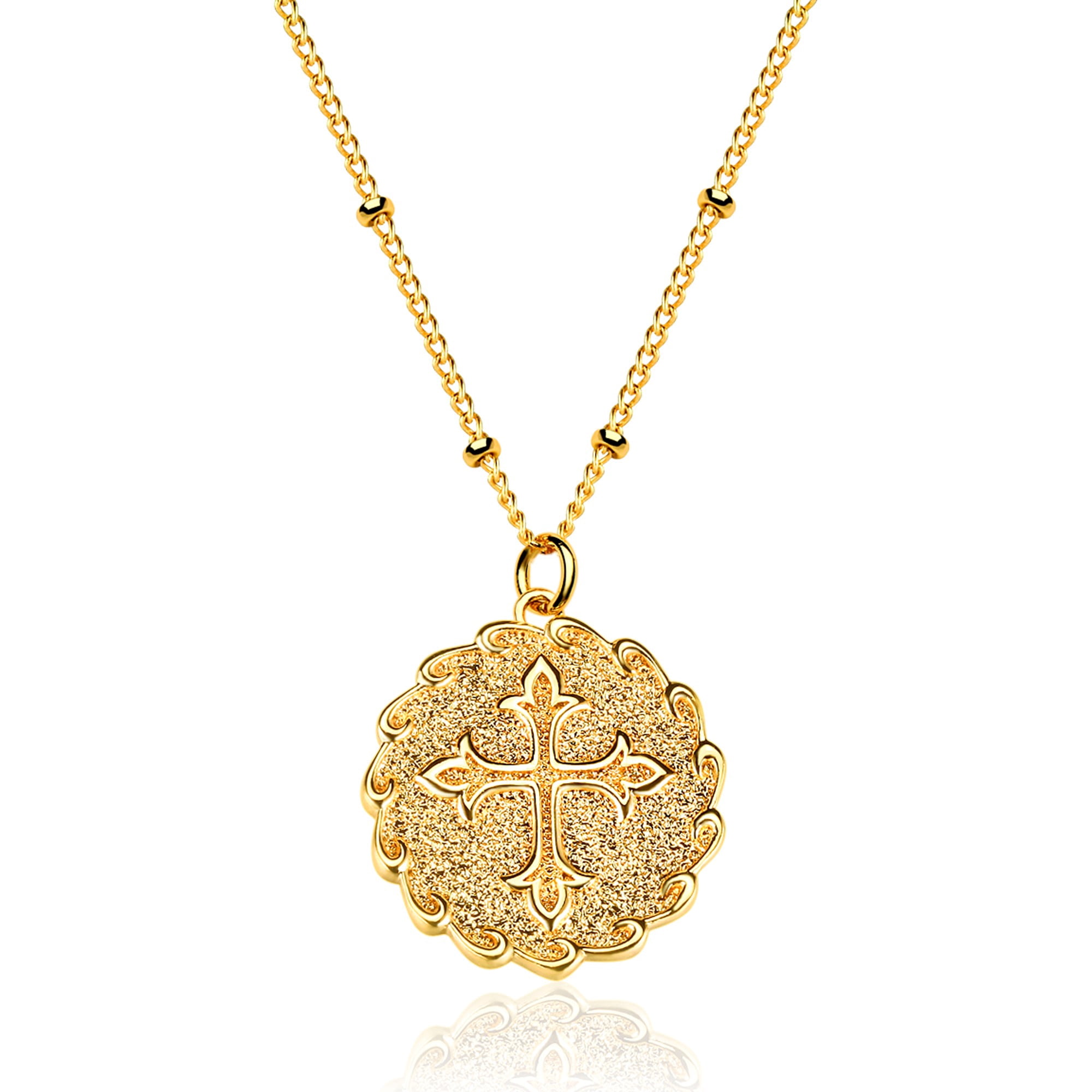 GDCOIN Gold Cross Necklace 14K Gold Plated Dainty Cross Pendant ...