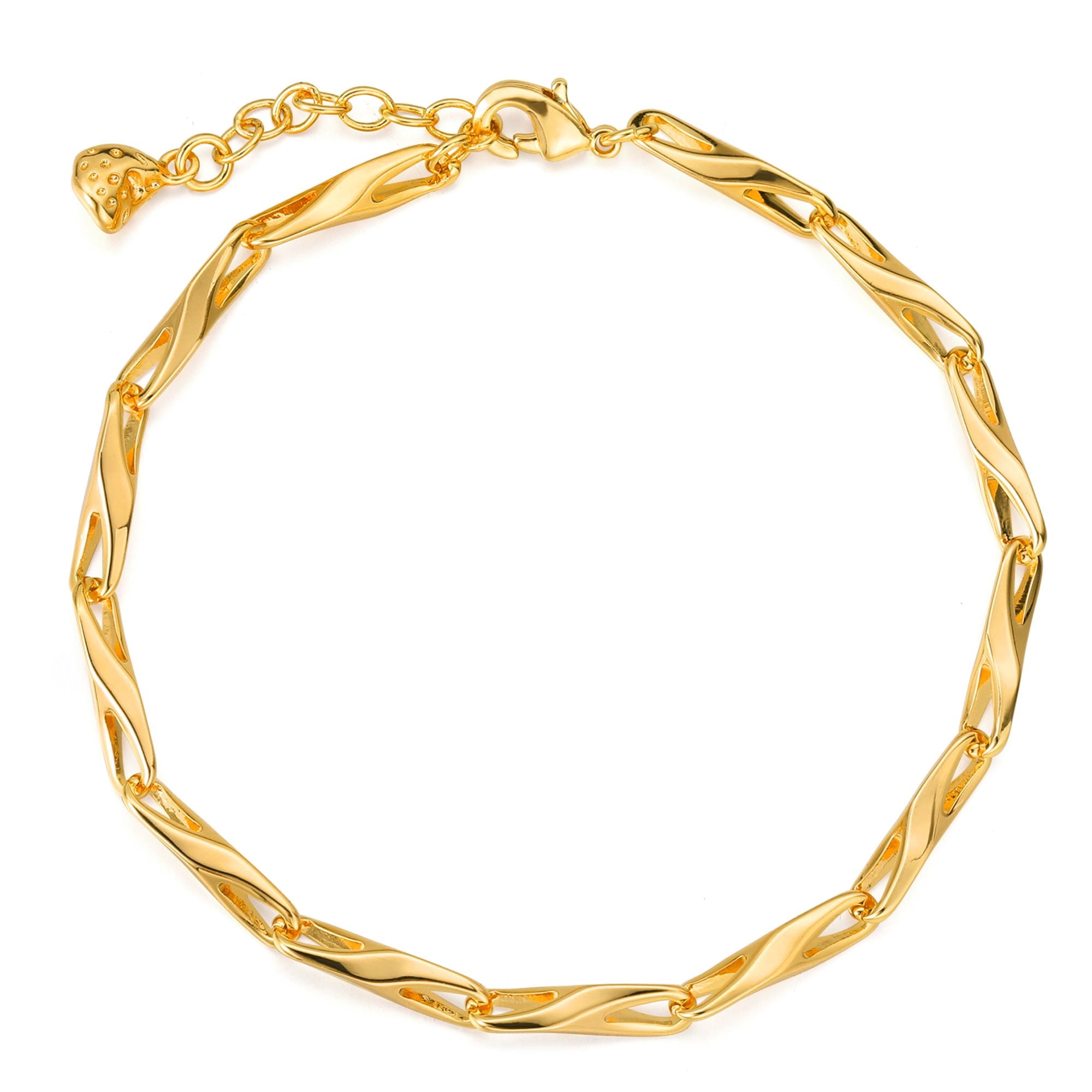 GDCOIN Twist Link Bracelet 14K Gold Plated Simple Minimalist Jewelry ...