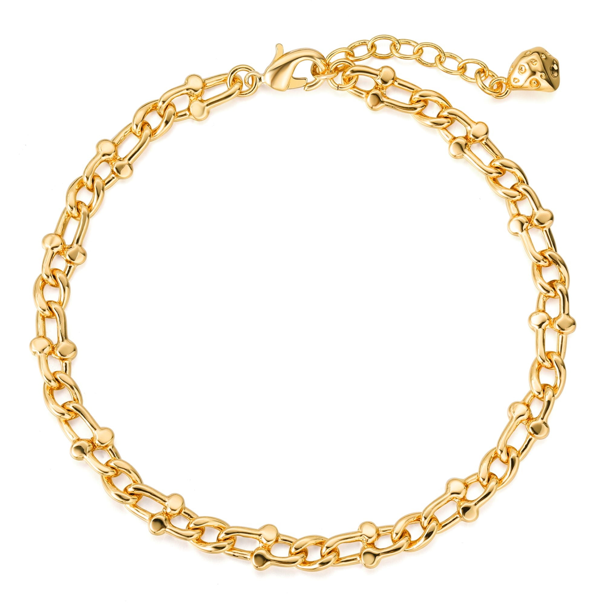 GDCOIN U-Shape Chain Oval 14K Gold Plated Minimalist Jewelry for Women ...