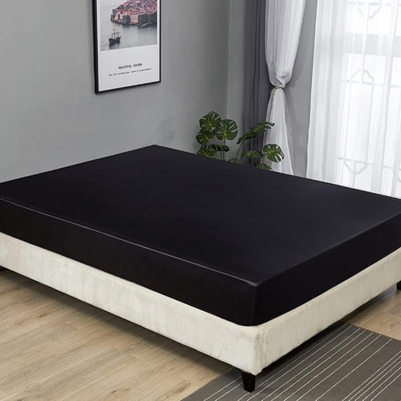 GDDPOD-1 Piece Satin Fitted Sheet Only Classic Luxury Silky Soft Bed ...