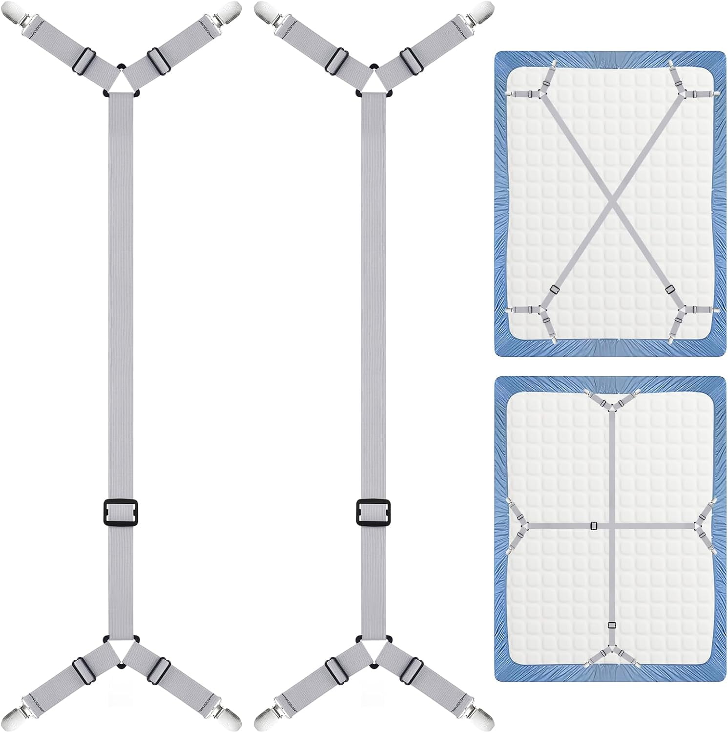 GDDPOD-2 Pack Bed Sheet Fasteners Straps Adjustable Bed Sheet Holder ...