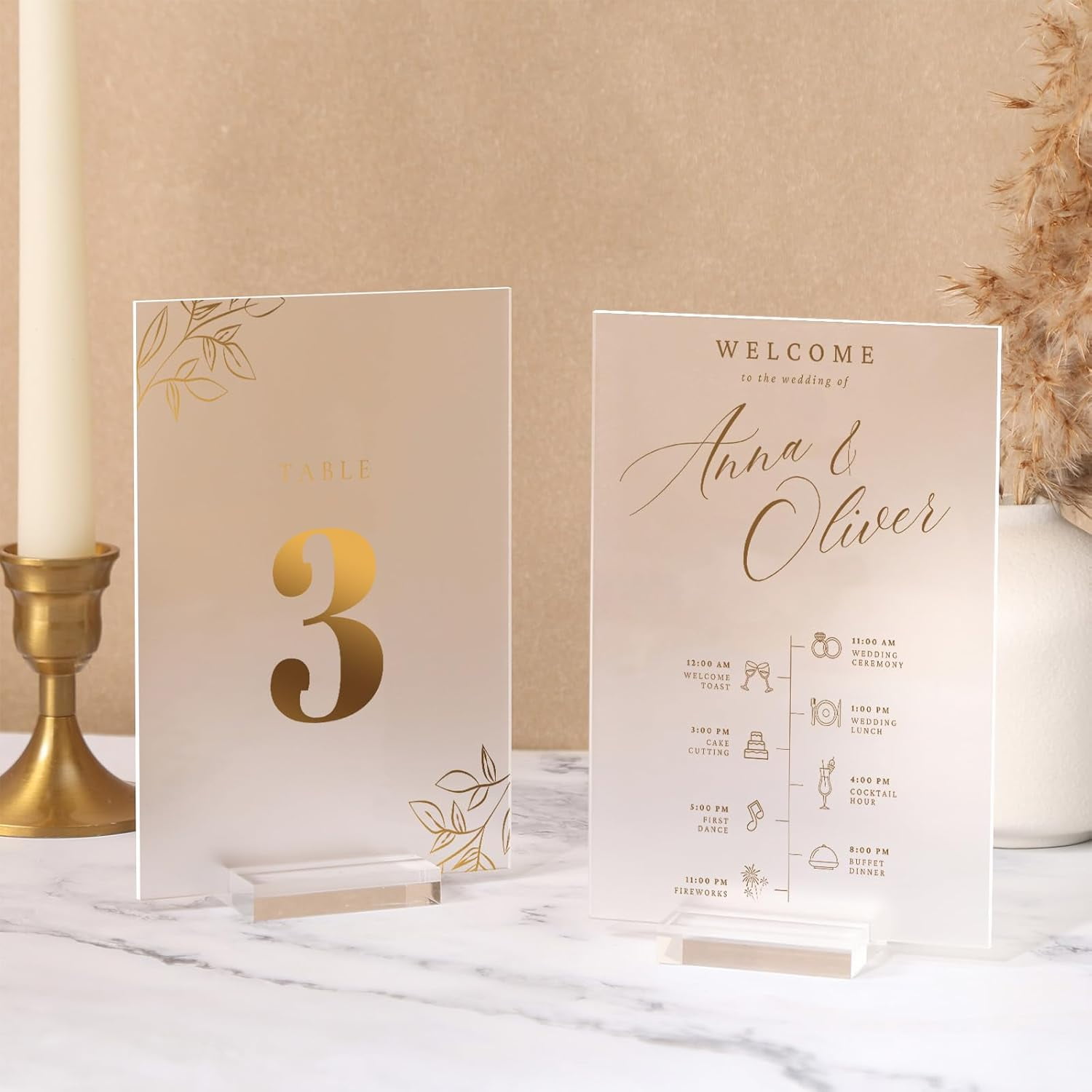GDDPOD-20 Pack Frosted Blank Acrylic Sign Wedding Table Numbers, 4 x 6 ...