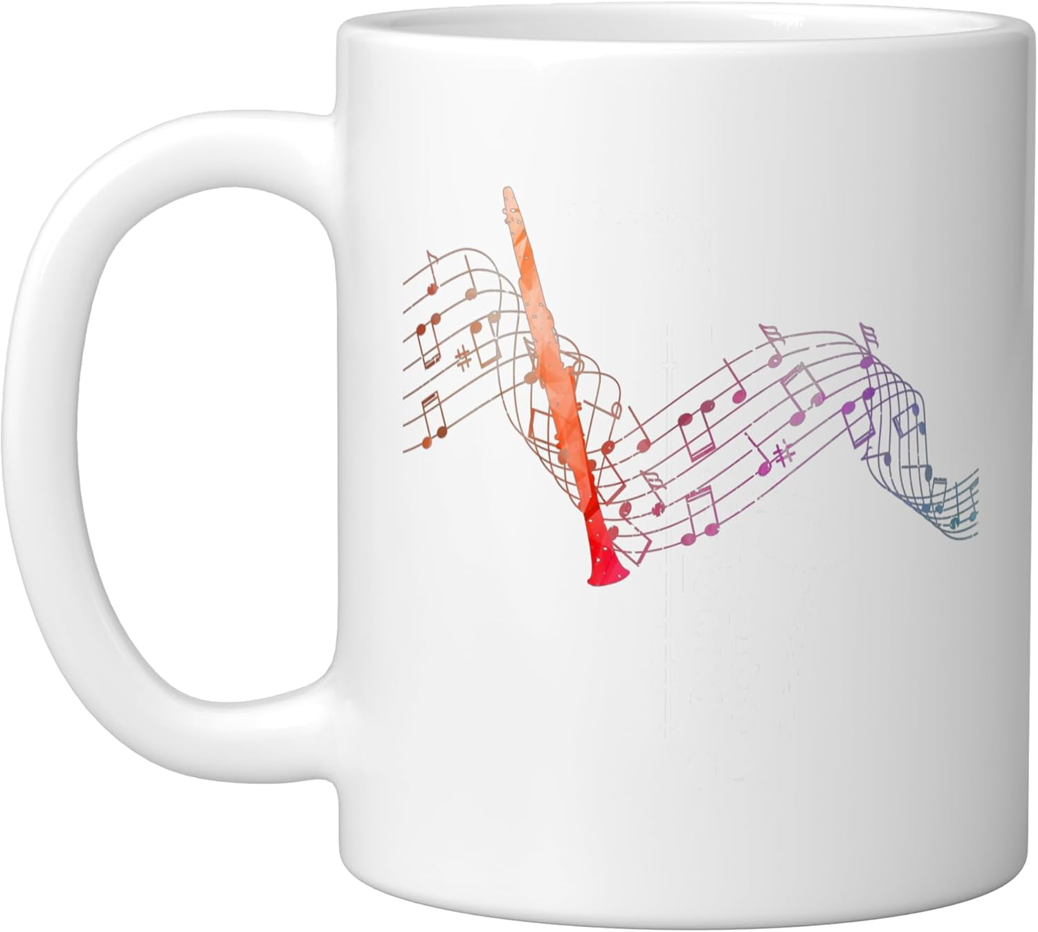 GDDPOD-Colourful Clarinet Sheet Music with Clarinet Ceramic Mug, White ...