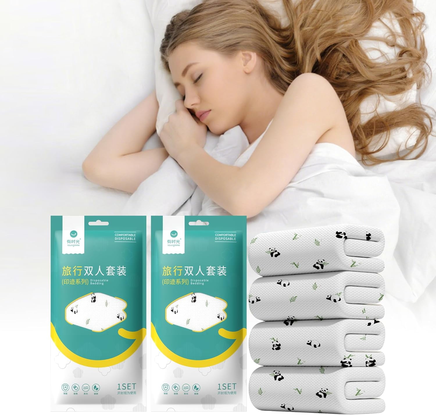 GDDPOD-Disposable Bed Sheets, Quilt Cover and Pillow case Set for Hotel ...