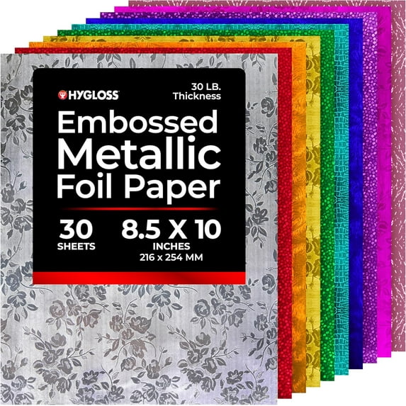 GDDPOD-Embossed Metallic Foil Paper - 30 Sheets Embossed Metallic Foil ...