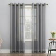 GDDPOD-Emily Sheer Voile Grommet Curtain Panel, 59" x 63", Charcoal ...