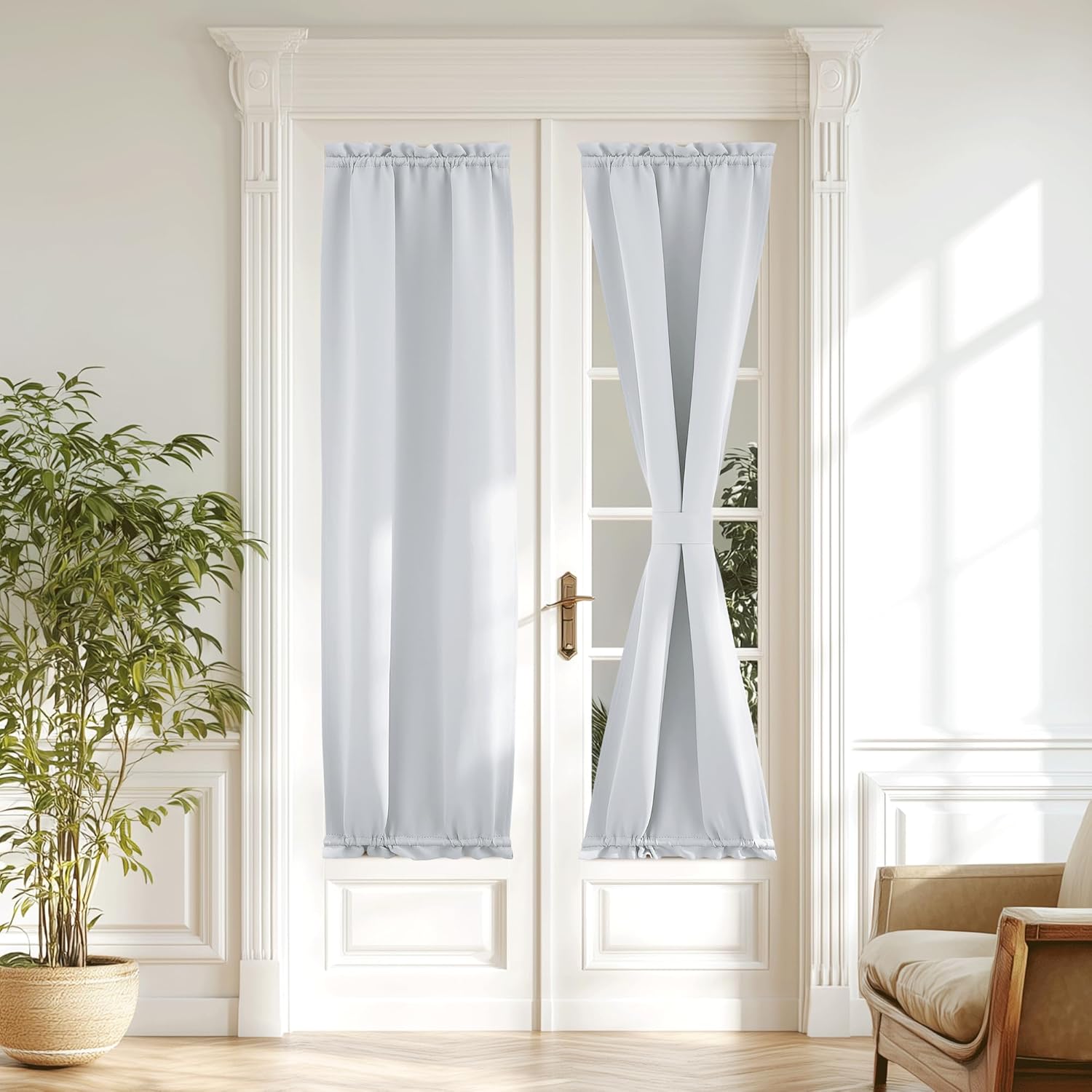 GDDPOD-Glass Door Curtain - Window Treatments Panels Solid Energy ...
