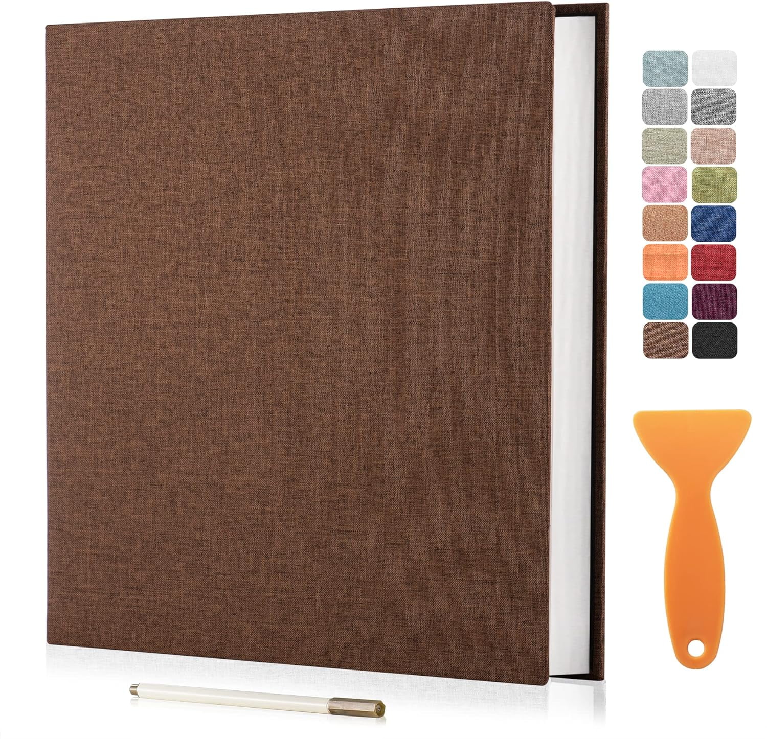 GDDPOD-Large Photo Album Self Adhesive Scrapbook Album for 4×6 8×10 Pictures DIY Magnetic Linen ...