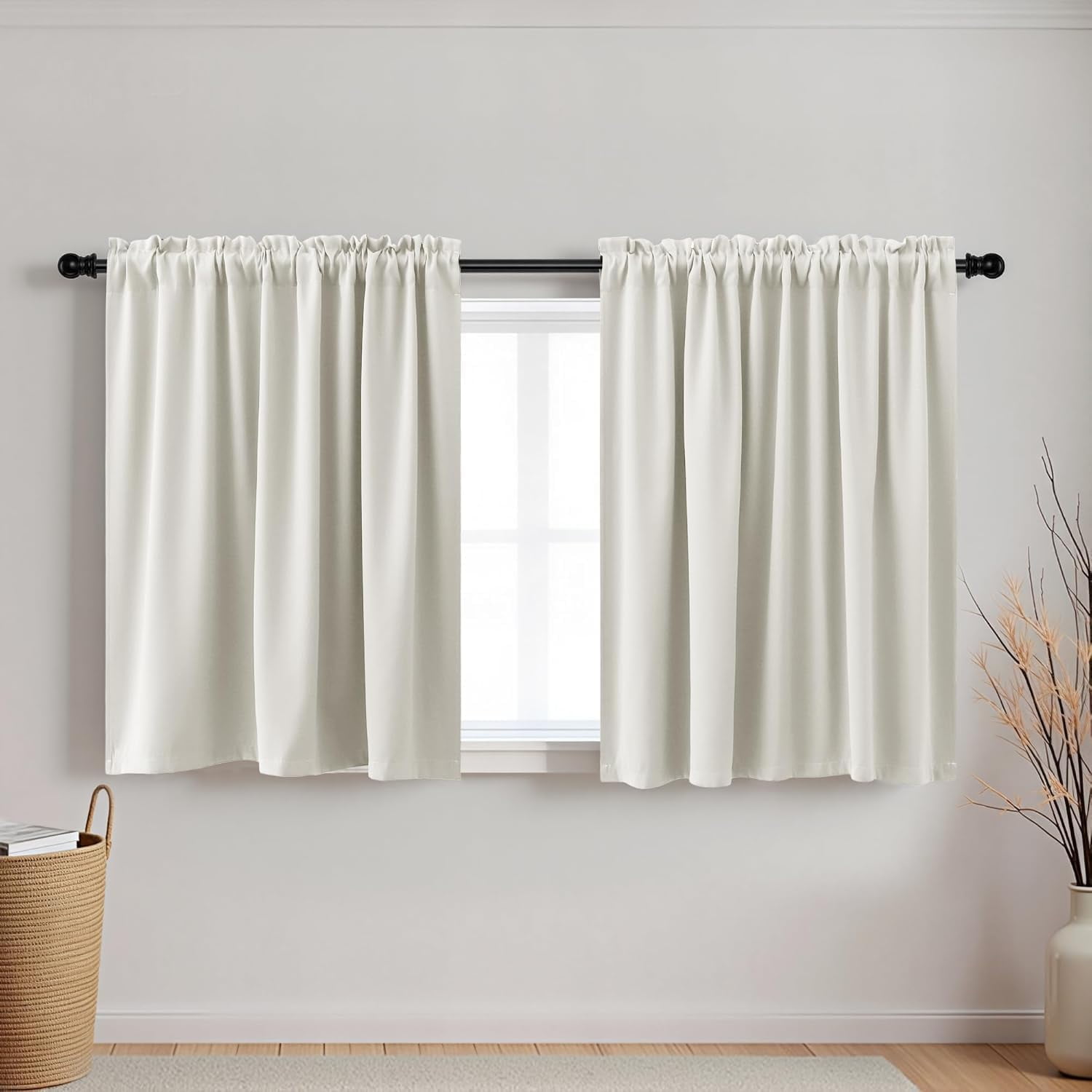 GDDPOD-Modern Small Curtains for Kitchen Window, Short Half Curtain ...