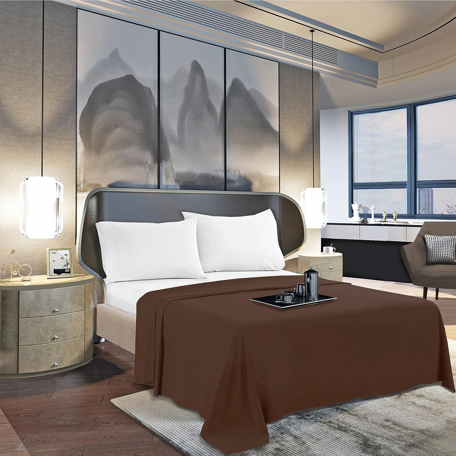 GDDPOD-Twin XL Flat Sheet - Hotel Luxury 1800 Premier Cooling Bedding ...