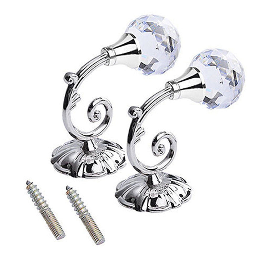 GDDTOY 2X Large Metal Crystal Glass Curtain Holdback Wall Tie Back ...