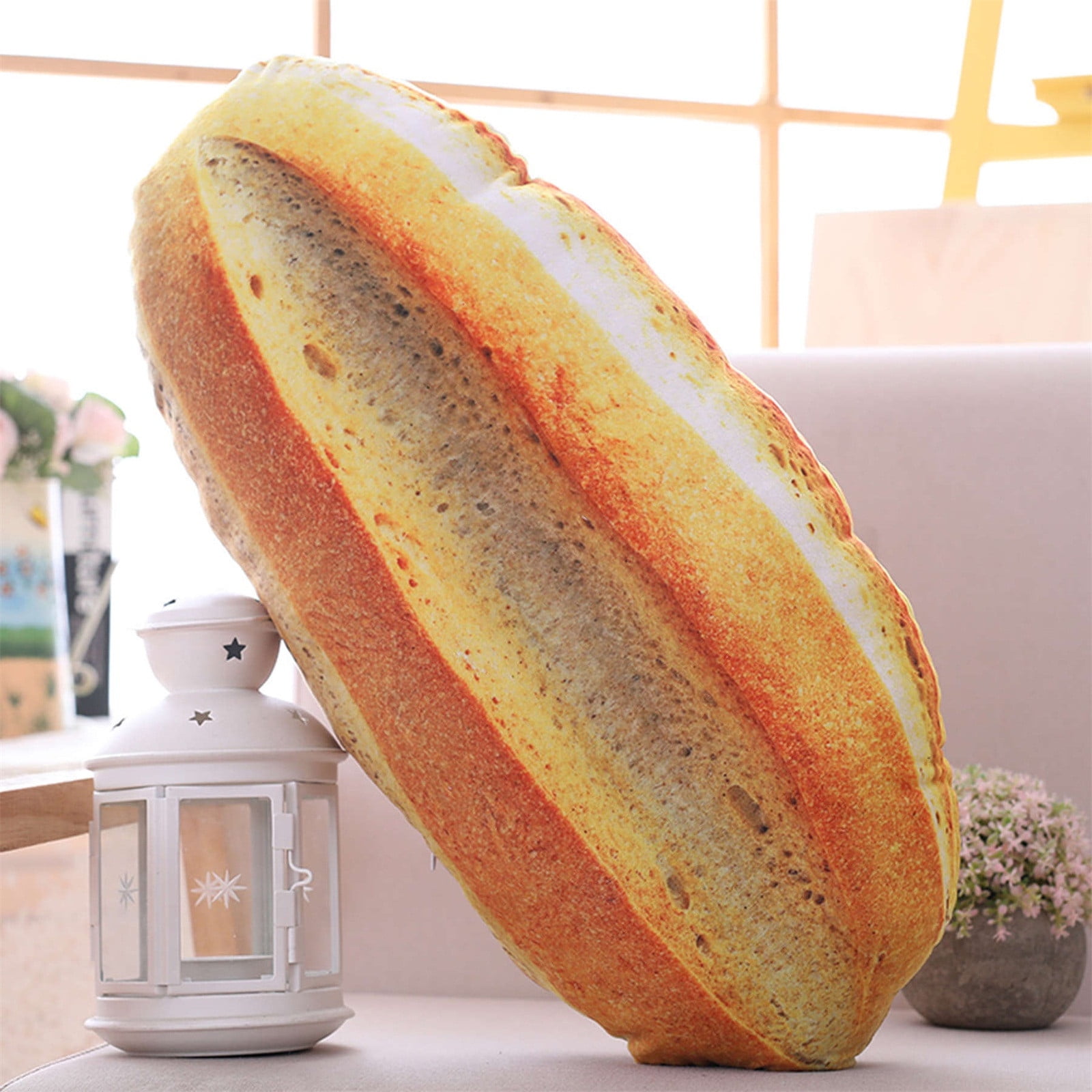 GDDTOY 50CM 3D Simulation Bread Shape Pillow Soft Lumbar Back Cushion ...