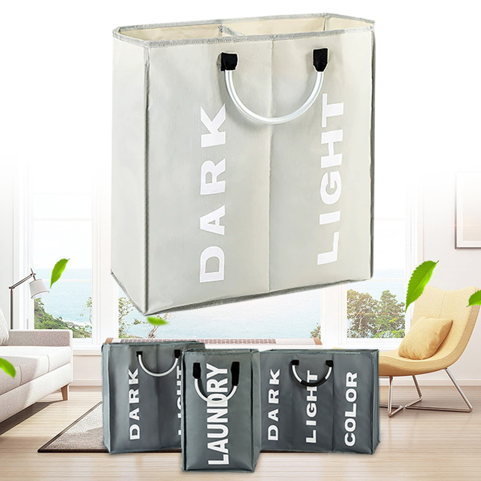 GDDTOY Foldable Laundry Washing Basket Fabric Bag Hamper Dirty Clothes ...