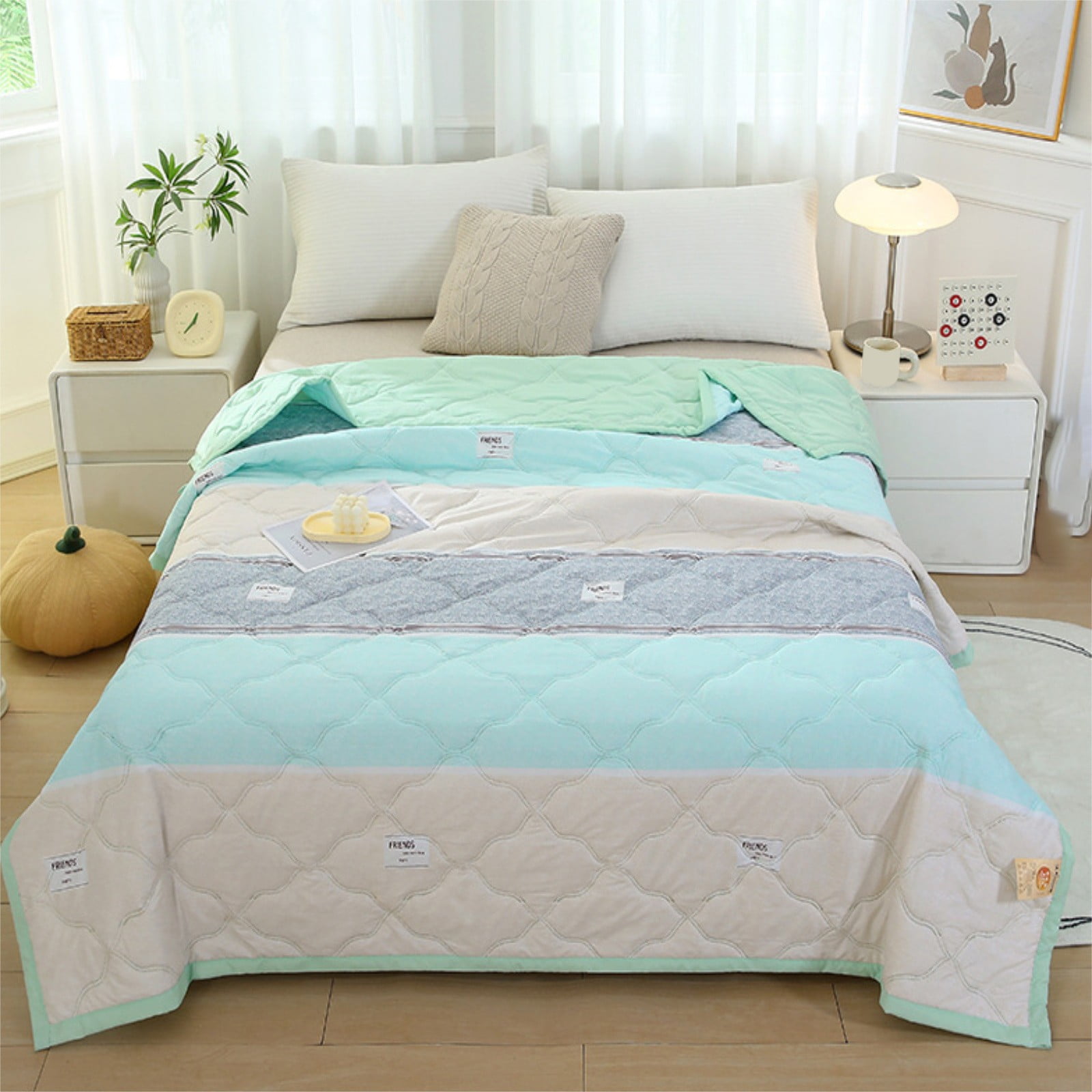 GDDTOY Summer Blanket Bed Blanket Skin Friendly Plain Print Washed ...