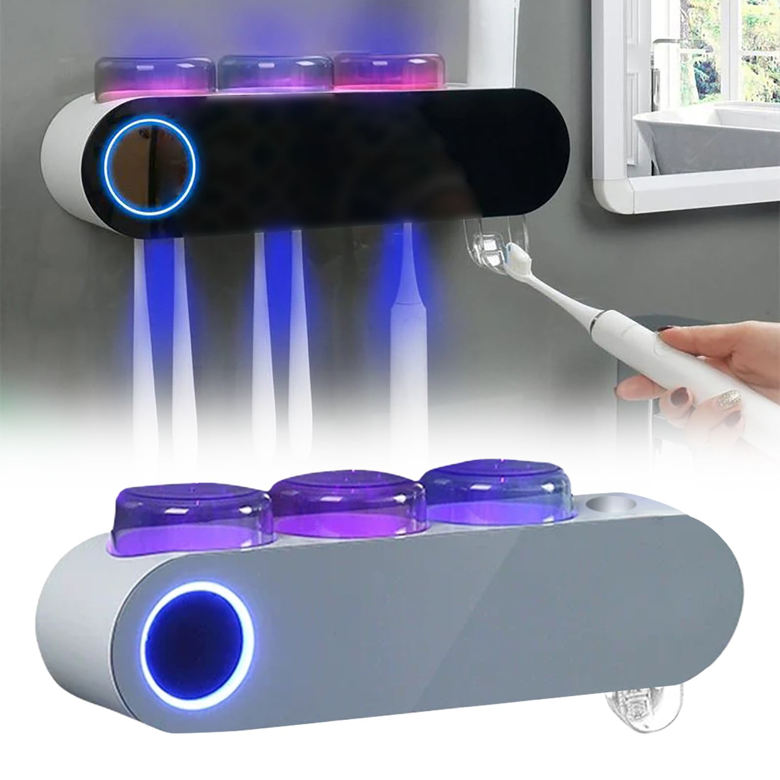 GDDTOY Toothbrush Holders With Wall Mounted Hygiene Toothbrush Holder ...