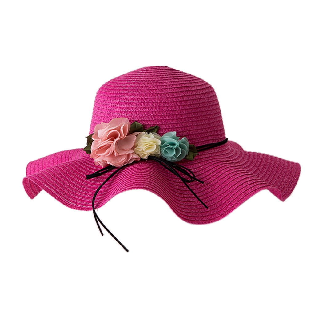GDEGE Toddler Sun Hat Girls Summer Baby Flower Breathable Hat Straw Sun ...