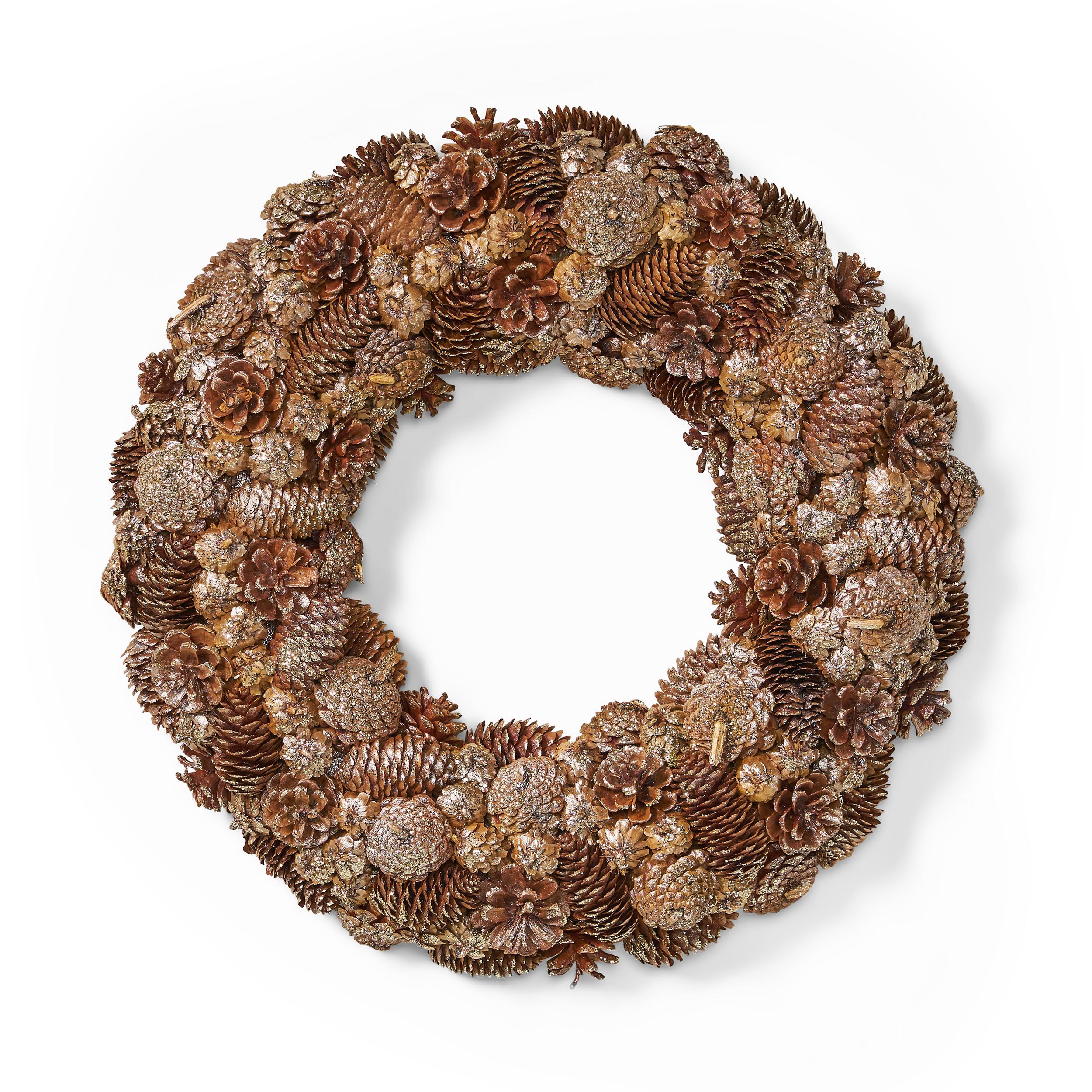 GDF Studio 18.5" Pine Cone and Glitter Unlit Artificial Christmas ...