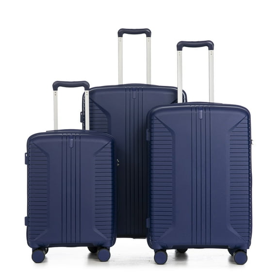 GDF Studio 3-Piece Modern Spinner Luggage Set, PP Hard Shell Suitcases ...