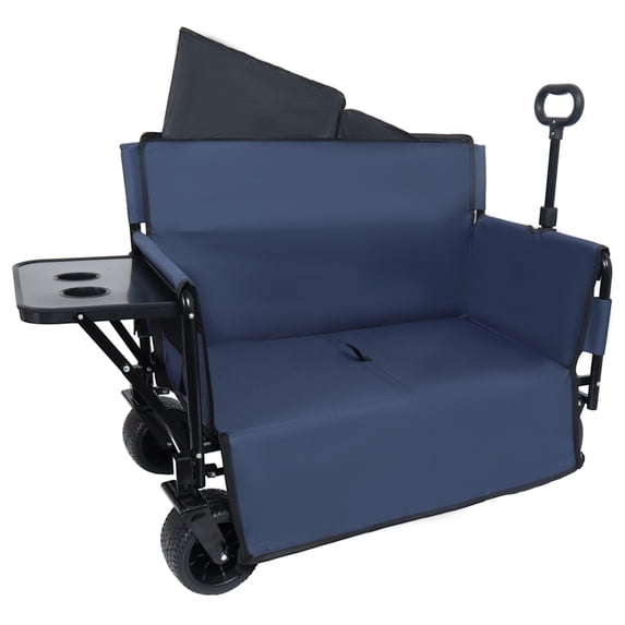 GDF Studio 3-in-1 Convertible Folding Wagon with Bench Seat and Rear ...