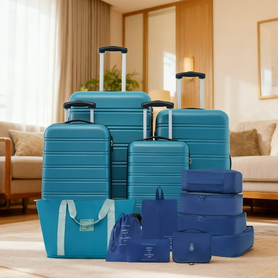 GDF Studio 4-Piece Hardshell Luggage Set, Expandable Spinner Suitcases ...