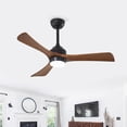 GDF Studio 42" Solid Wood Ceiling Fan with LED Light, 6-Speed DC Motor ...
