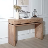 GDF Studio 47" Console Table with 3 Drawers, Rustic Wooden Entryway ...