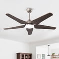 GDF Studio 52" Ceiling Fan with LED Light, 5 Wood Blades, DC Motor ...