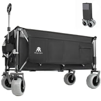 GDF Studio Beach Wagon Cart, Heavy Duty Collapsible Wagon with 9" All ...