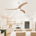 GDF Studio 52" Solid Wood Ceiling Fan with LED Light, Remote Control ...