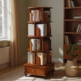 GDF Studio 57" 5-Tier Rotating Bookshelf with Storage Drawer, 360 ...