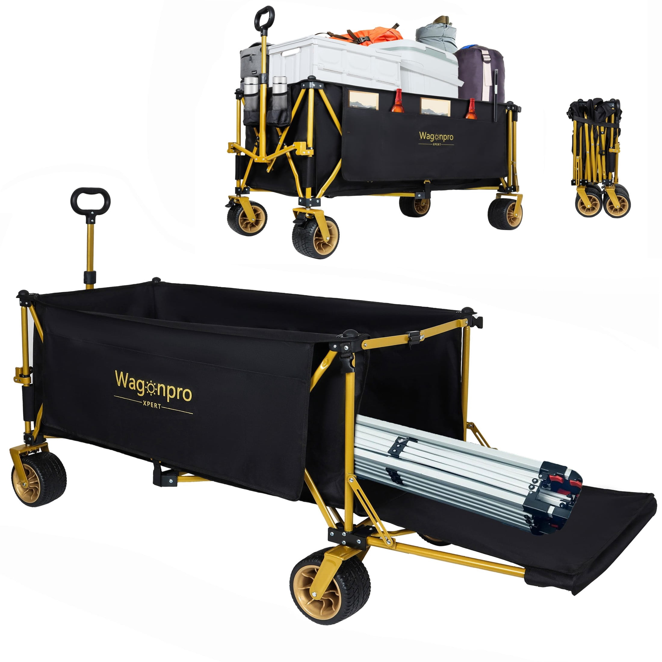 GDF Studio 67" Extra Long Heavy Duty Beach Wagon with Tailgate, Ultra ...