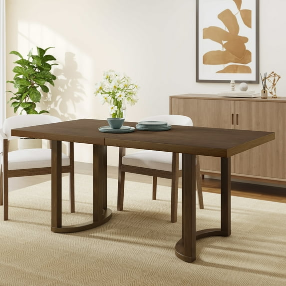 GDF Studio 69" Modern Rectangular Dining Table for 6, U-Shaped Trestle ...