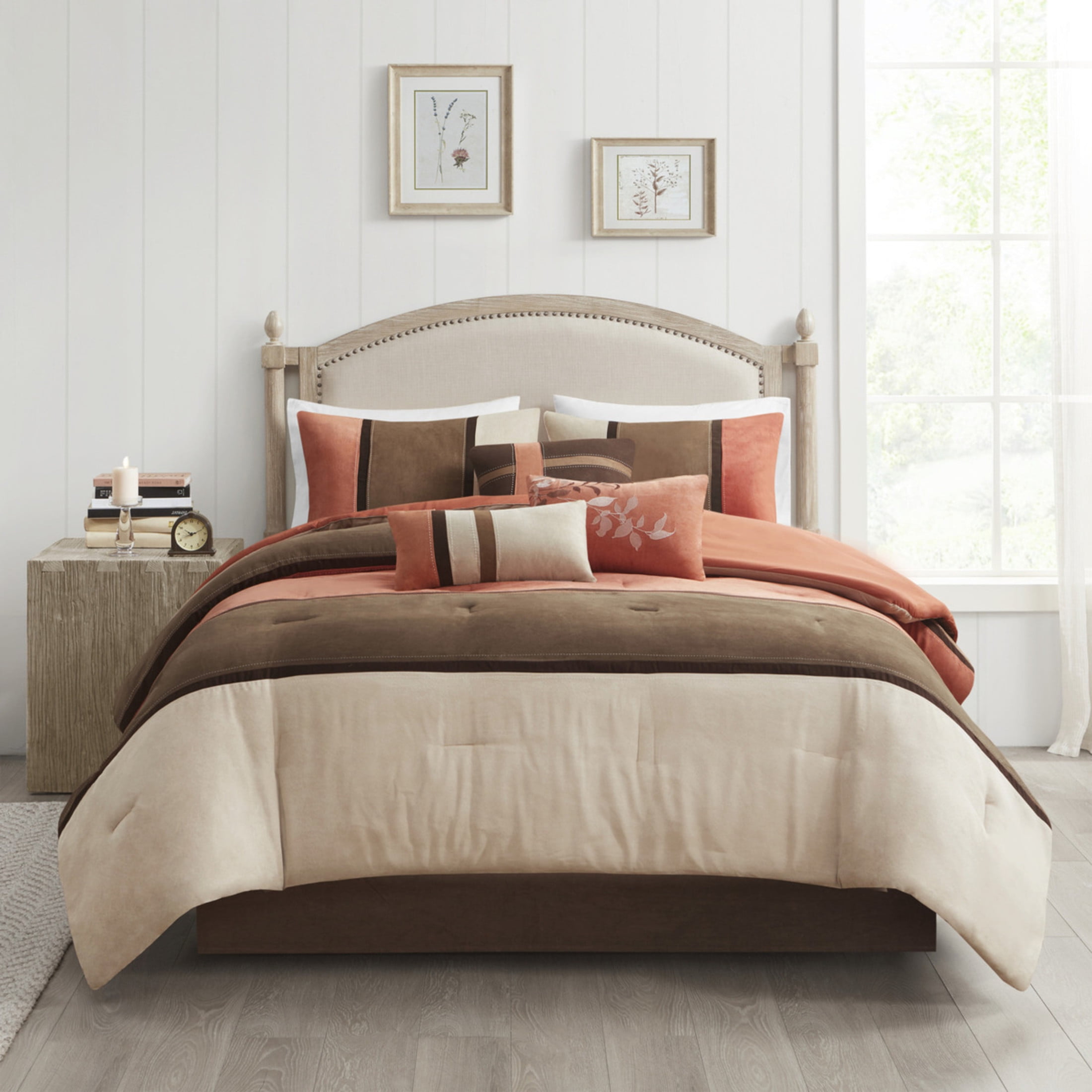 GDF Studio 7-Piece Faux Suede Comforter with Pillows & Shams, Queen ...