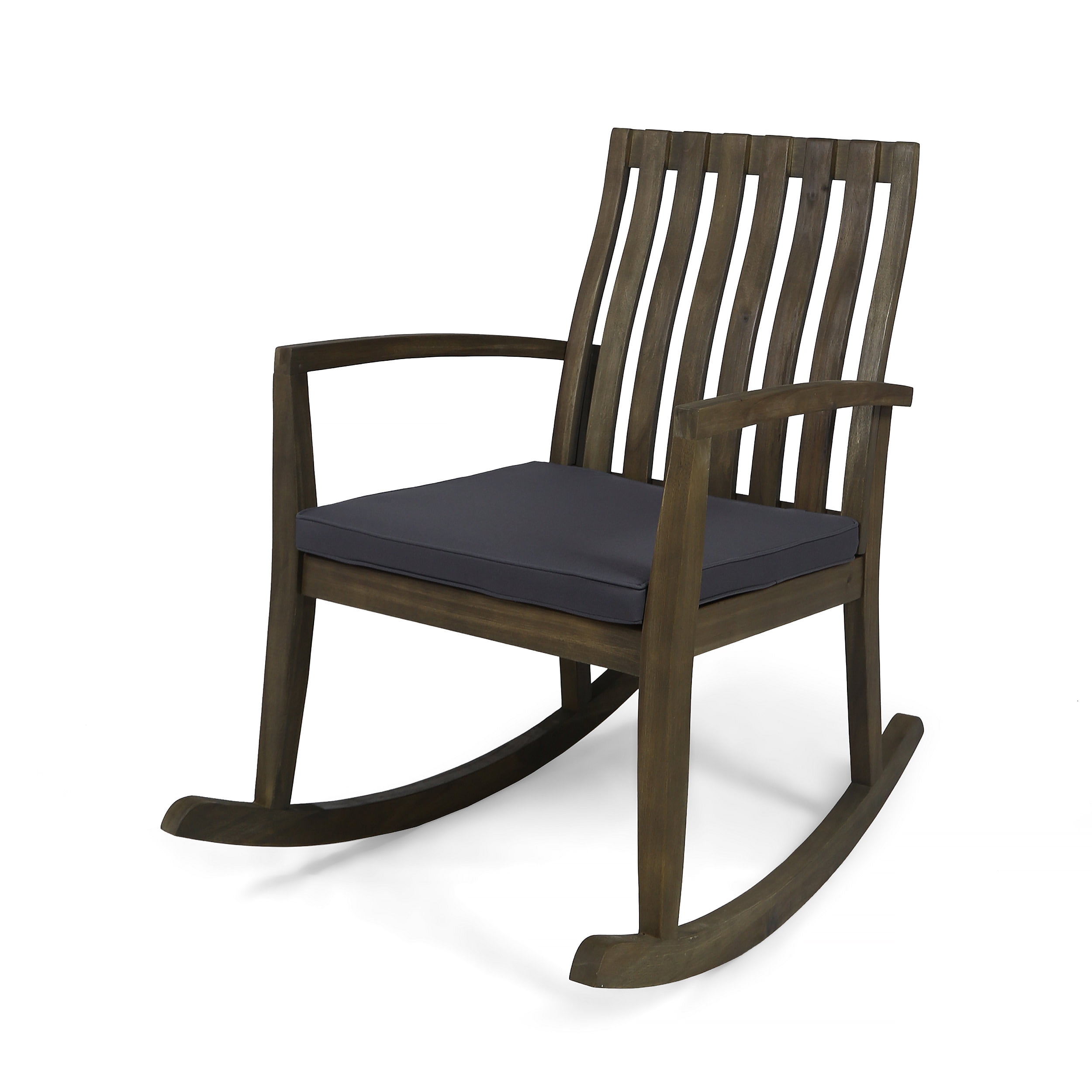 GDF Studio Adderbury Outdoor Acacia Wood Rocking Chair with Cushion ...