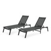 GDF Studio Mottetta Outdoor Mesh and Aluminum Armless Adjustable Chaise ...