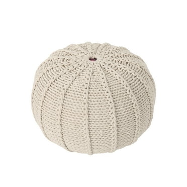 GDF Studio valentine hand knit fabric pouf (grey), - Walmart.com