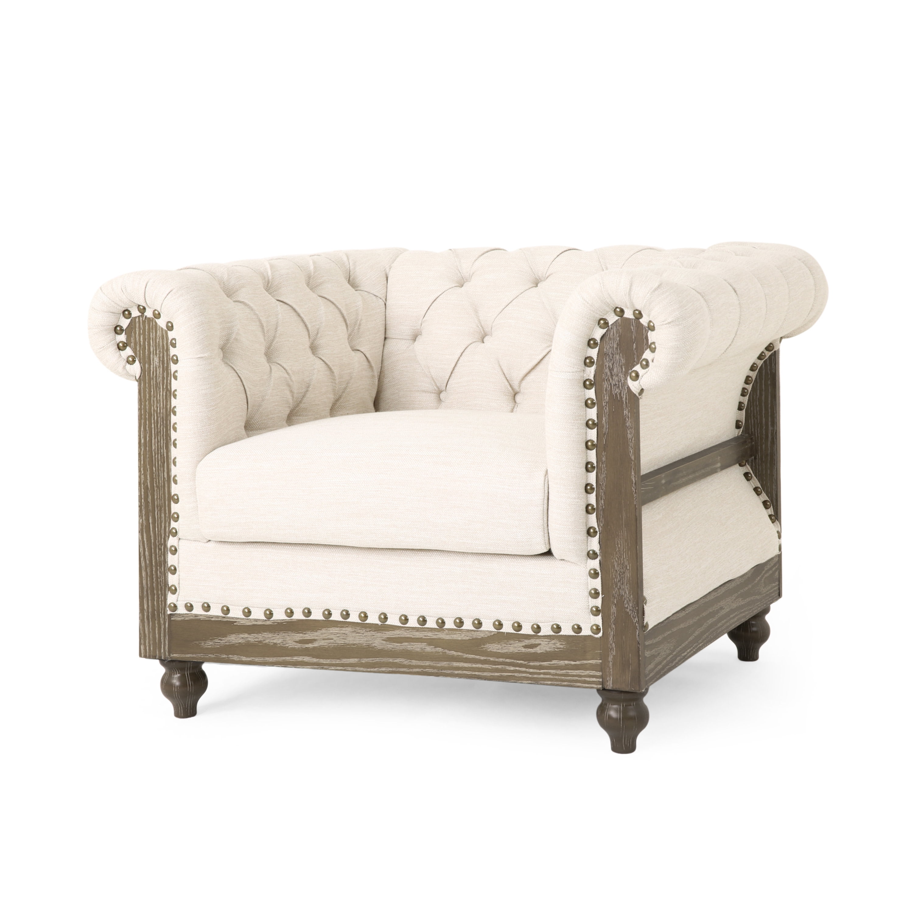 GDF Studio Alejandro Chesterfield Tufted Fabric Club Chair with ...